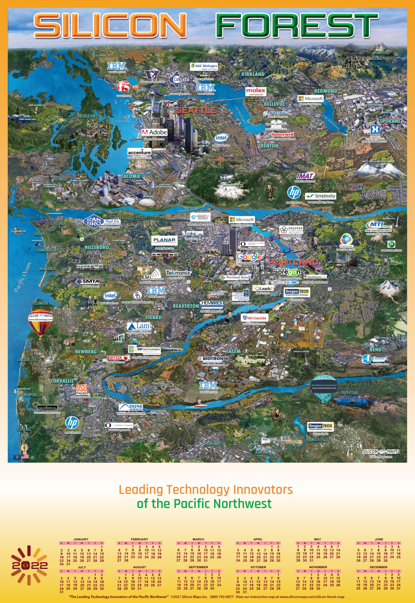 Silicon Maps | Promotional Industry Maps for High Tech and Biotech regions