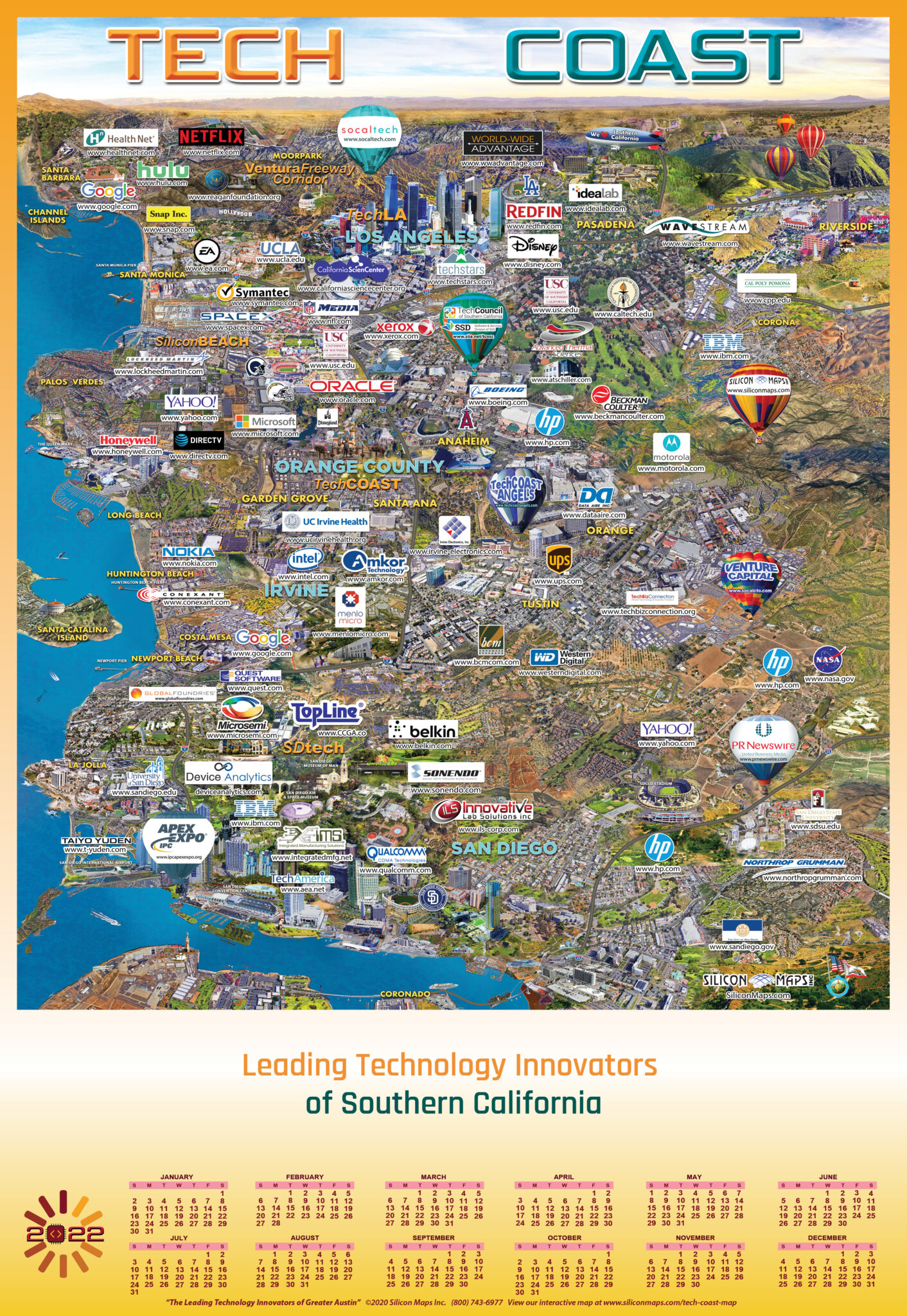 Silicon Maps | Promotional Industry Maps for High Tech and Biotech regions