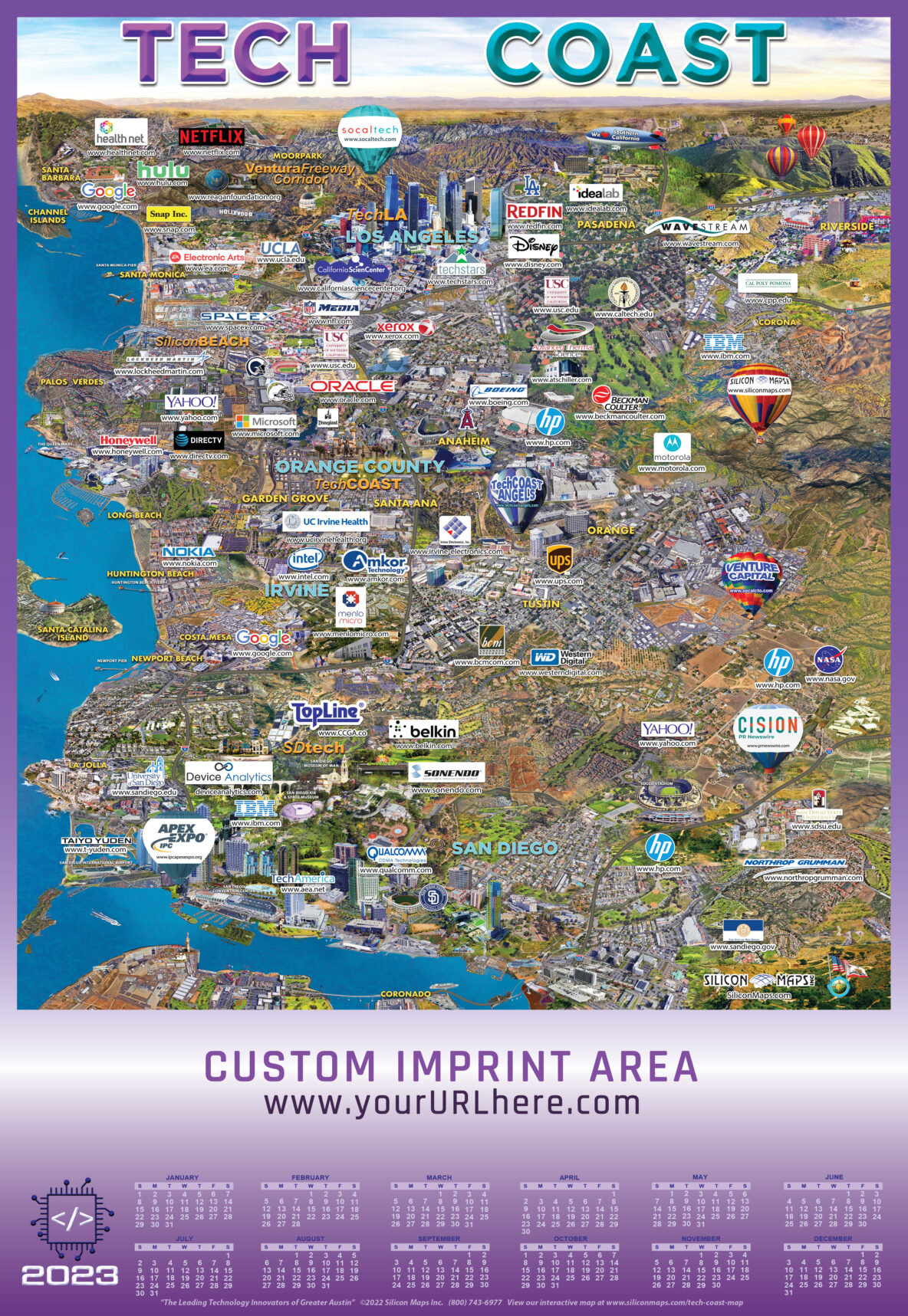 Silicon Maps | Promotional Industry Maps for High Tech and Biotech regions