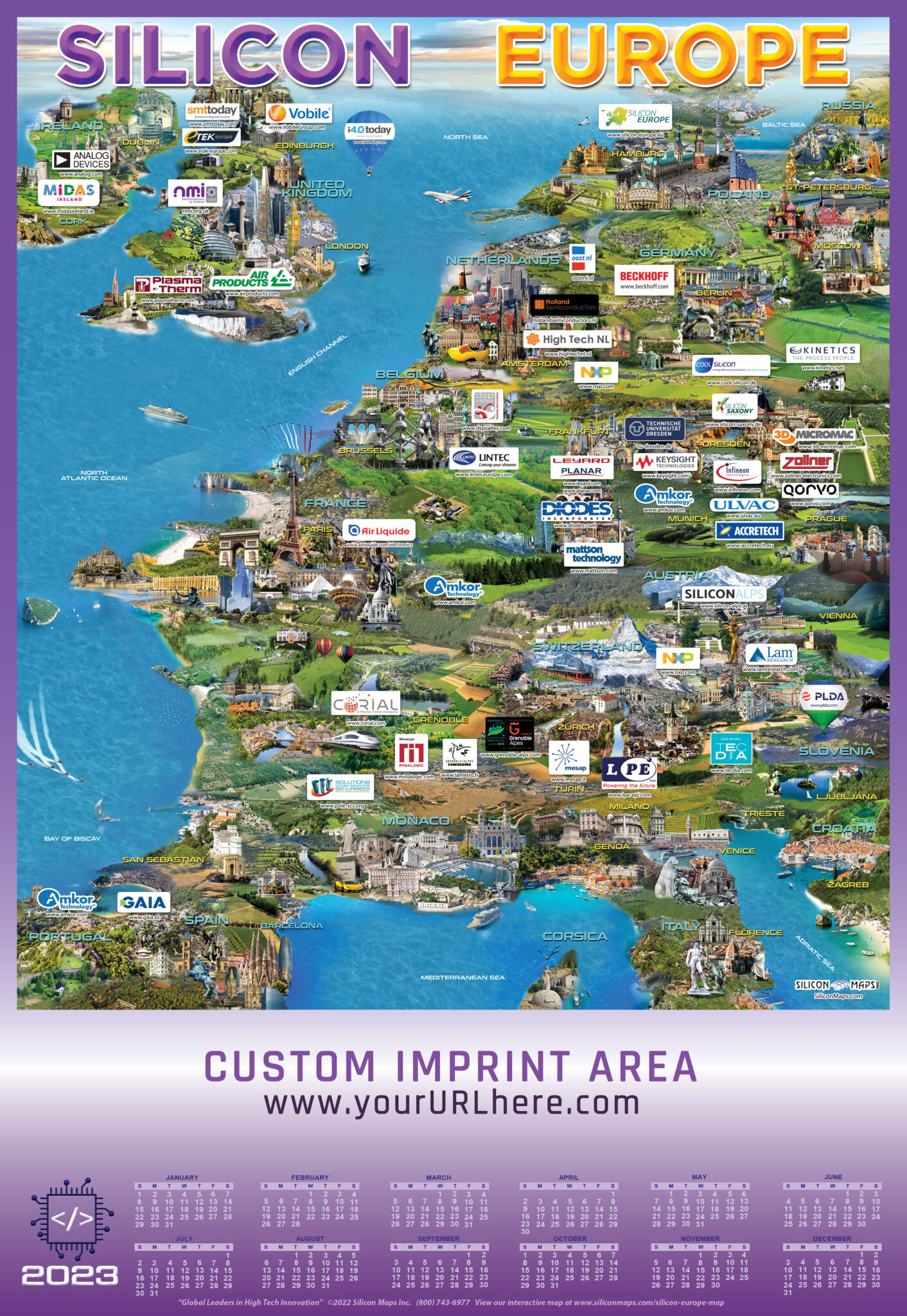 Silicon Maps | Promotional Industry Maps for High Tech and Biotech regions