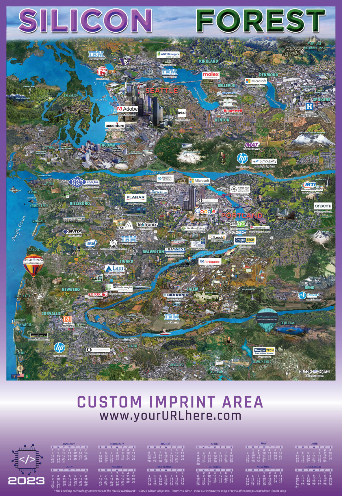 Silicon Maps | Promotional Industry Maps for High Tech and Biotech regions